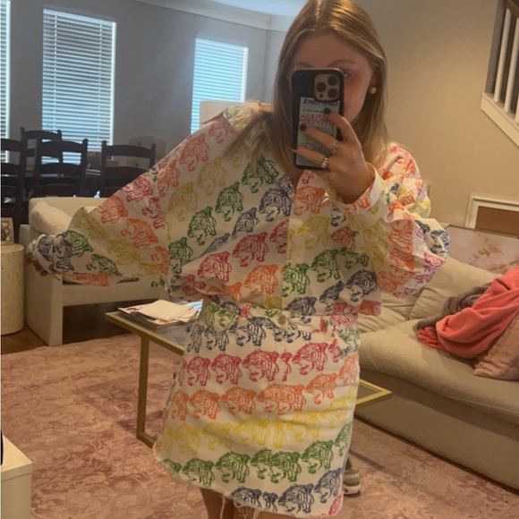 Signature8 | Dresses | Colorful Tiger Print Shirt And Skirt Set Lsu ...